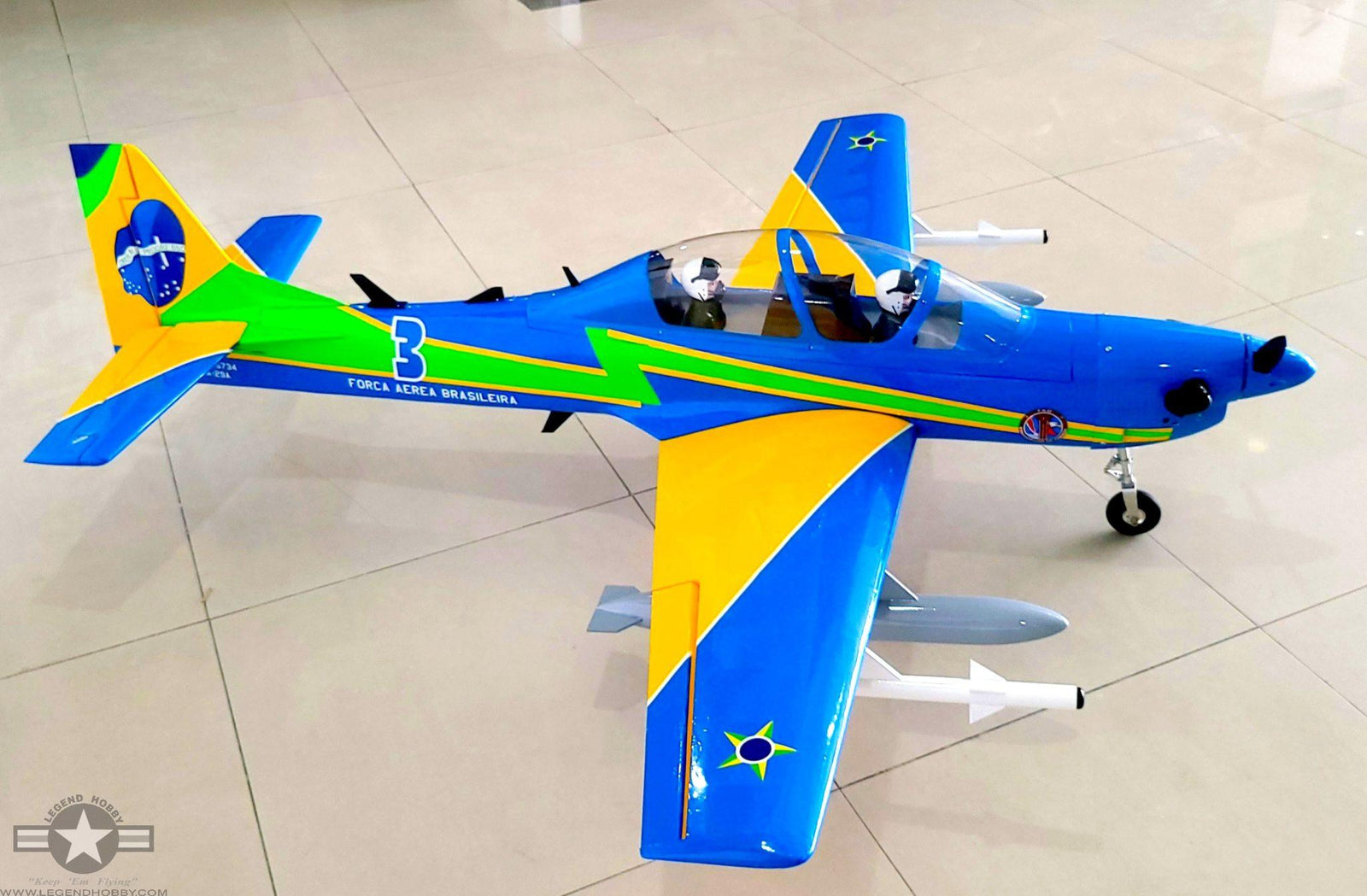 SEAGULL MODELS SUPER TUCANO T-27 "BRAZIL AIR FORCE" 65" Wingspan 15cc-